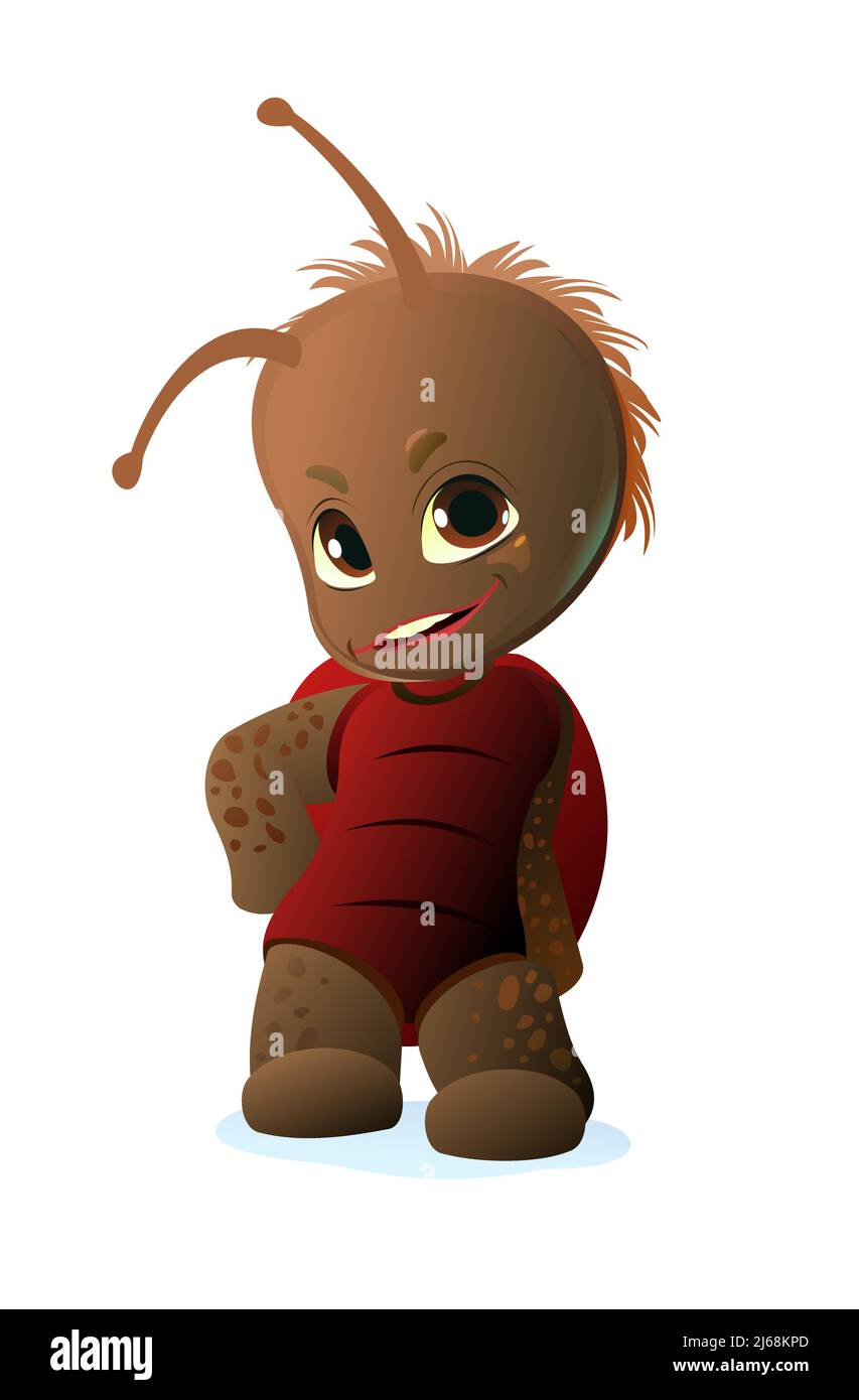 Red beetle fun costs. Cute cartoon character. Funny insect object ...