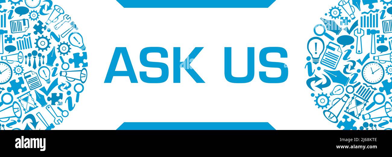Ask Us Blue Business Symbols Circular Left Right Horizontal Stock Photo ...