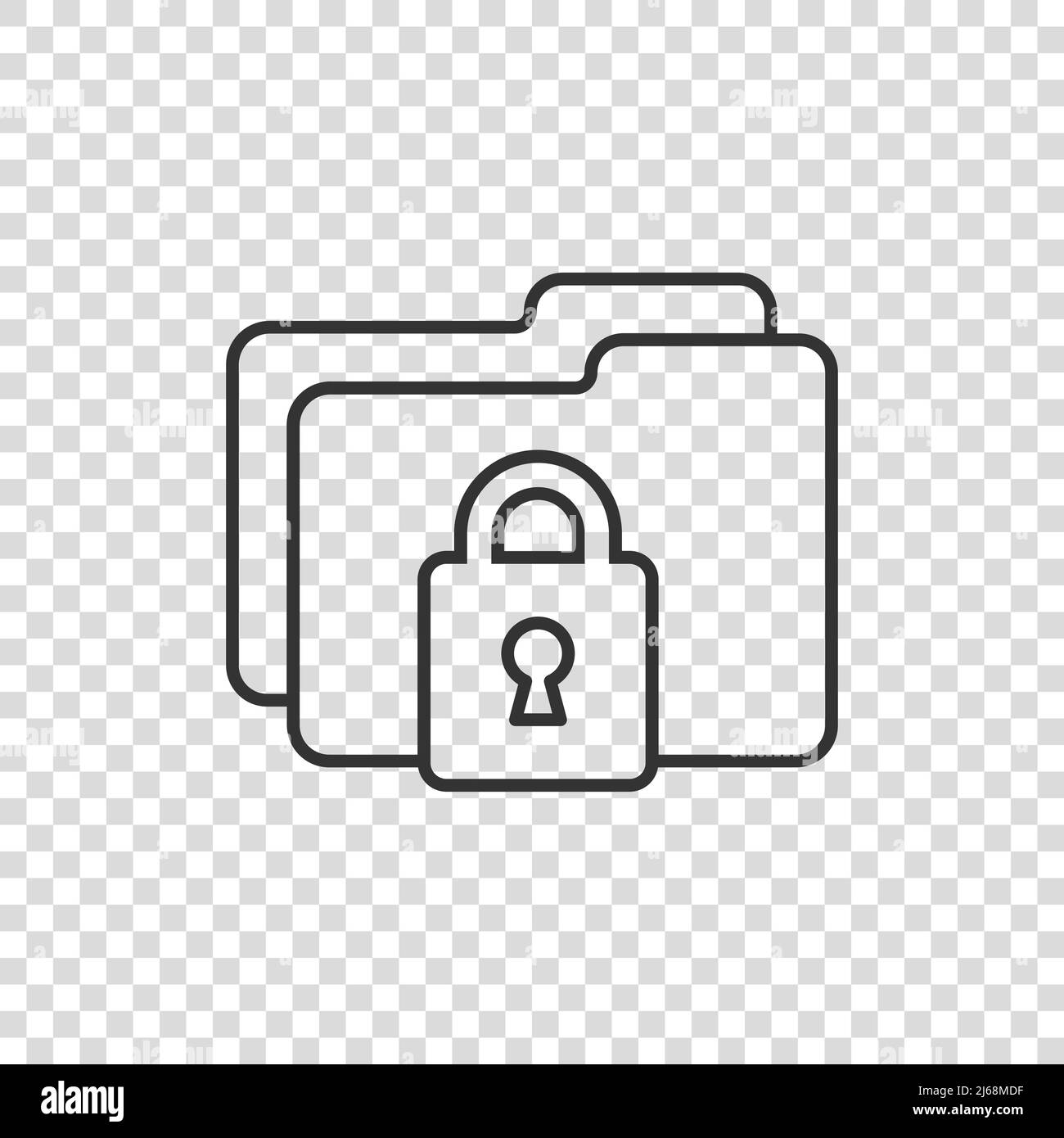 Files folder permission icon in flat style. Document access vector illustration on isolated ...