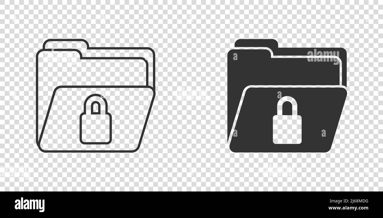 Files folder permission icon in flat style. Document access vector illustration on isolated ...