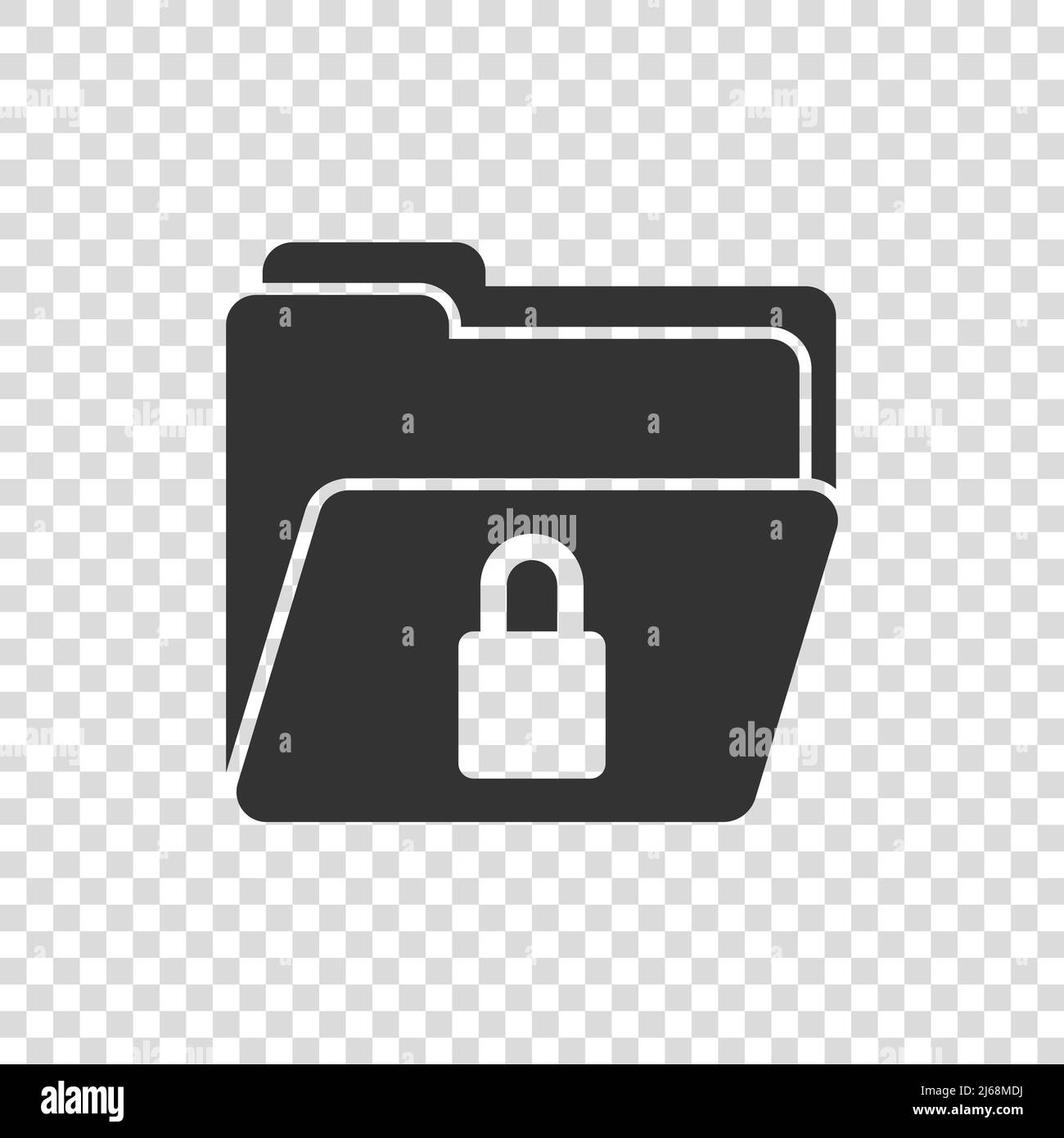Files folder permission icon in flat style. Document access vector illustration on isolated ...
