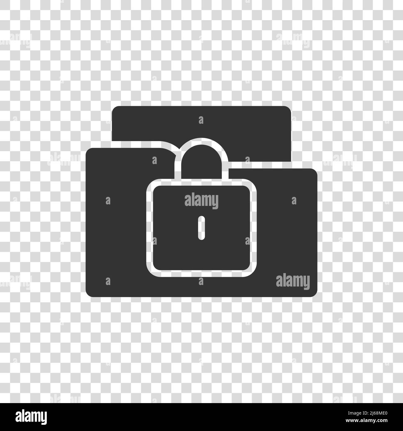 Files folder permission icon in flat style. Document access vector illustration on isolated ...