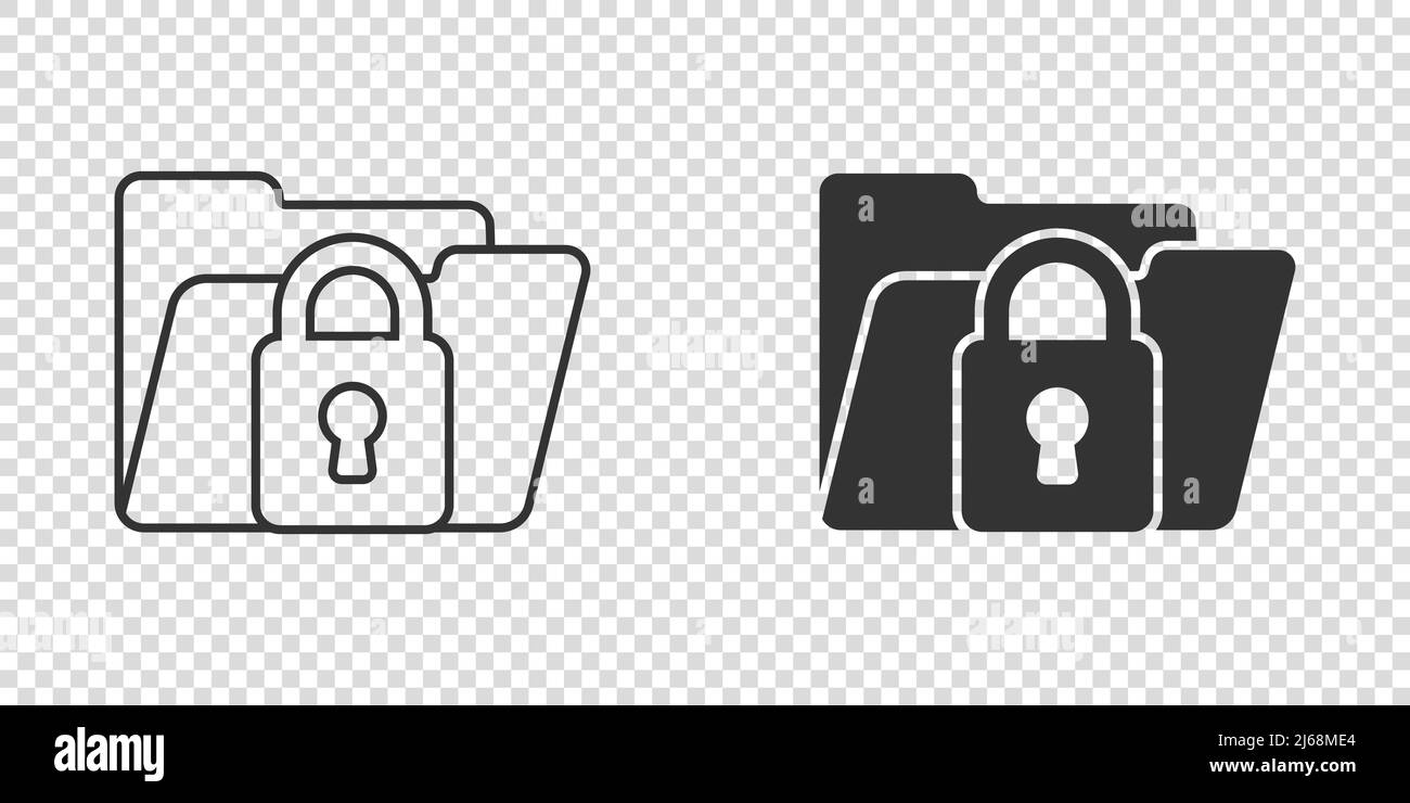 Files folder permission icon in flat style. Document access vector illustration on isolated ...