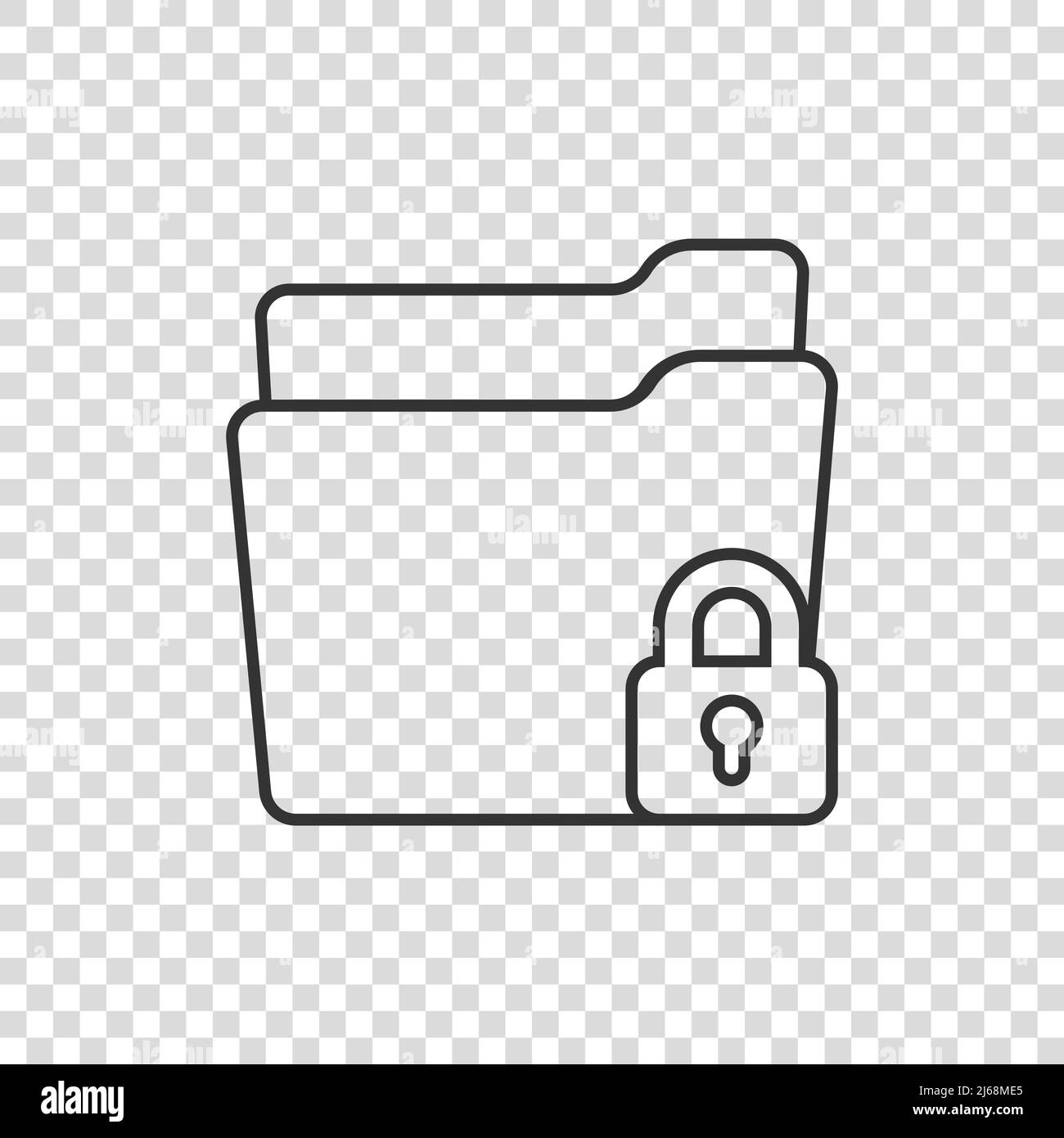 Files folder permission icon in flat style. Document access vector ...