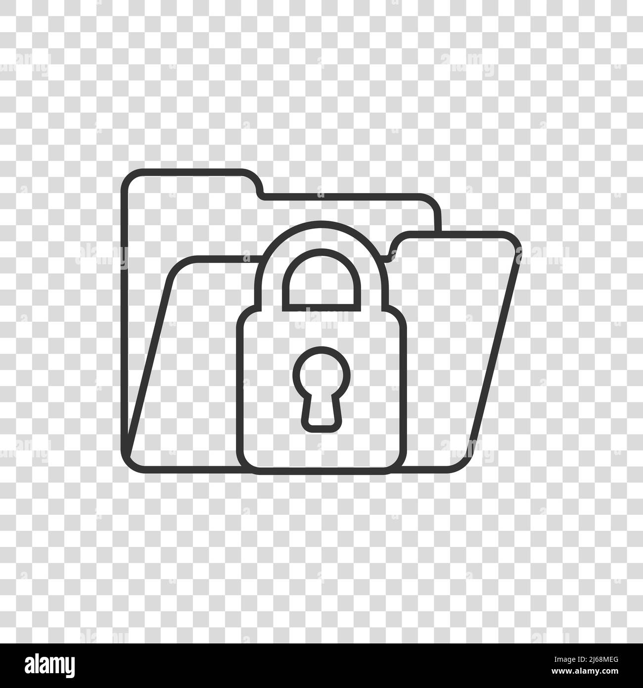Files folder permission icon in flat style. Document access vector ...