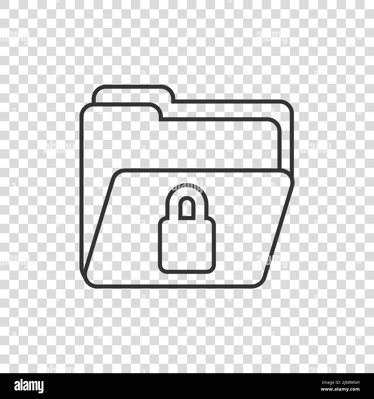 Files folder permission icon in flat style. Document access vector illustration on isolated ...