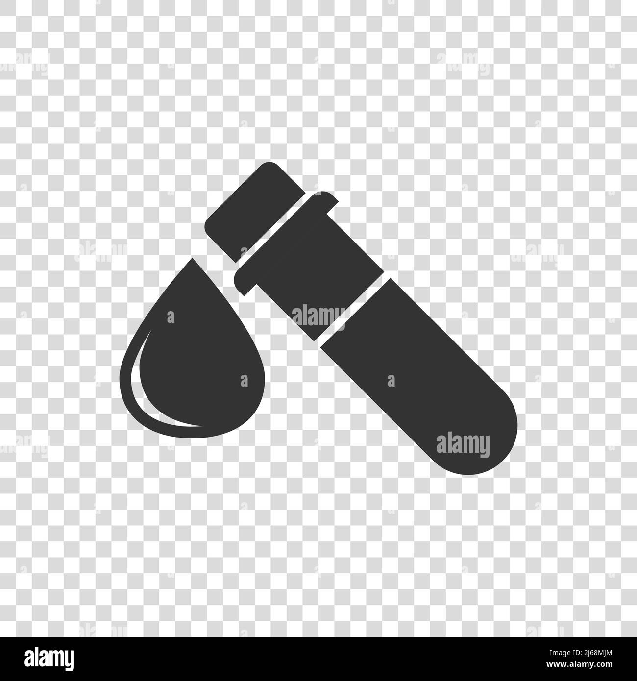 Blood in test tube icon in flat style. Laboratory flask vector ...