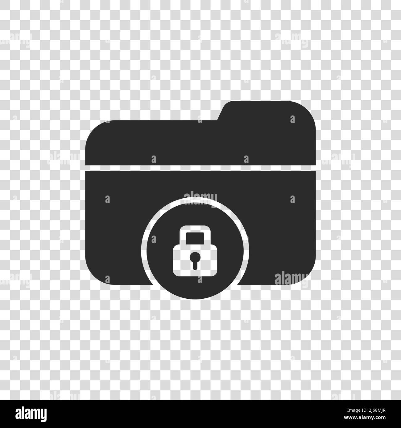 Files folder permission icon in flat style. Document access vector illustration on isolated ...
