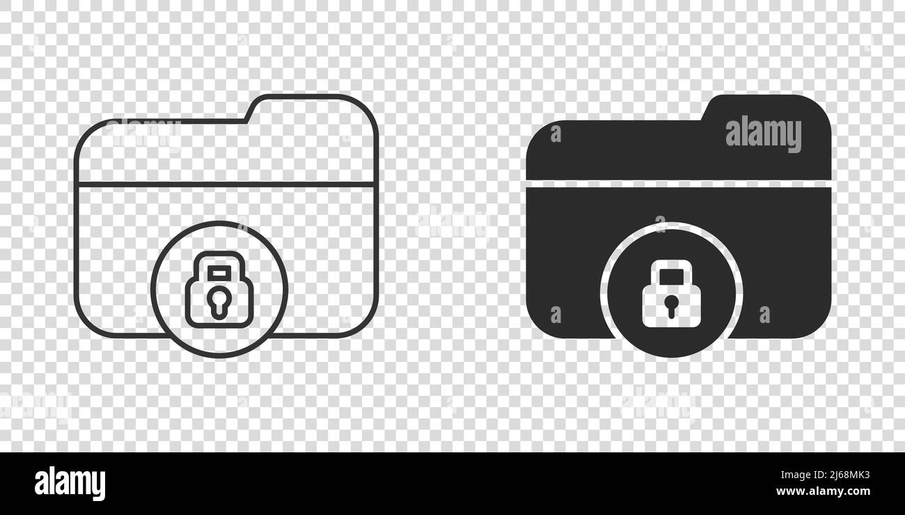 Files folder permission icon in flat style. Document access vector illustration on isolated ...