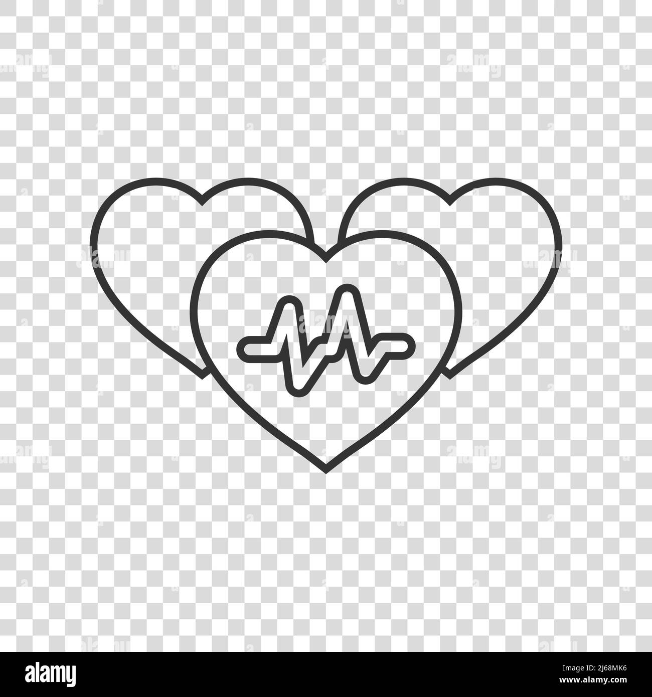 Arterial blood pressure icon in flat style. Heartbeat monitor vector ...