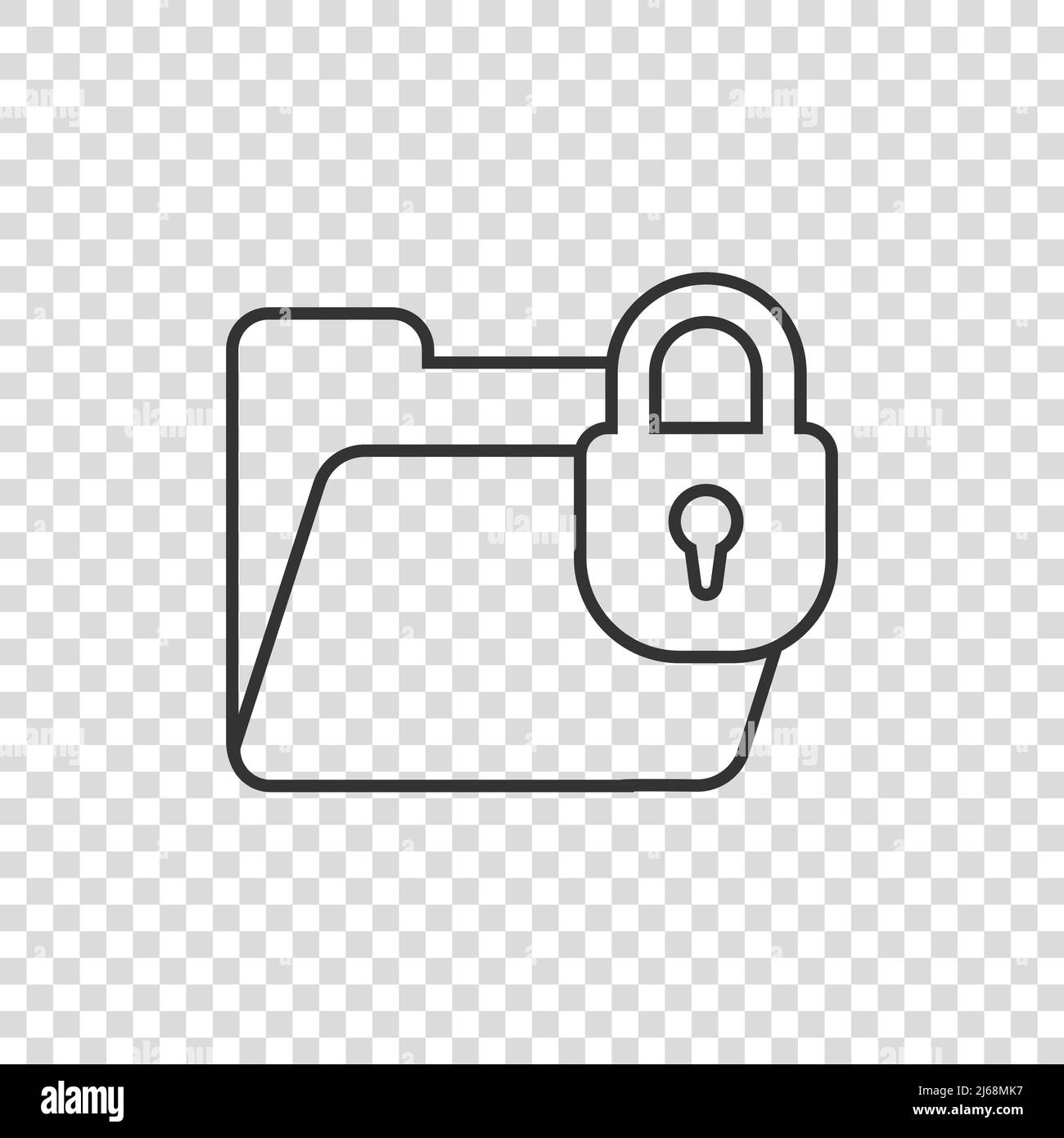 Files folder permission icon in flat style. Document access vector ...