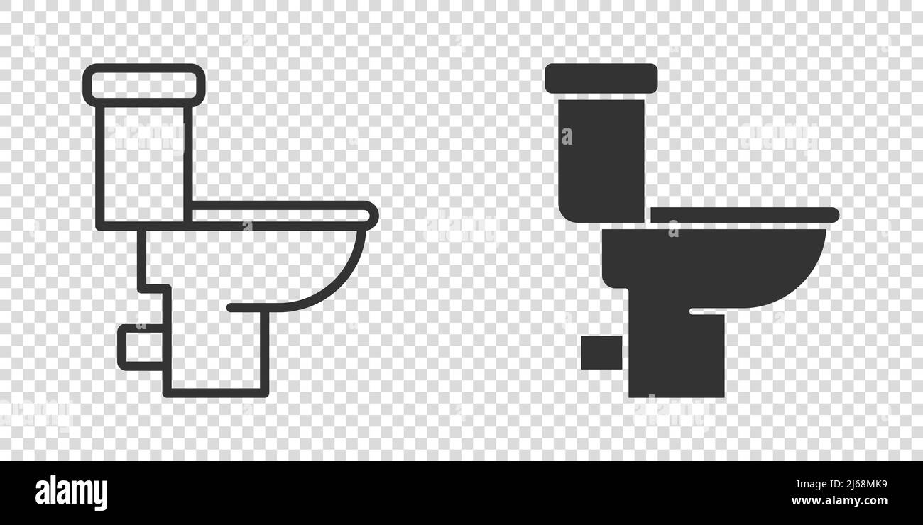Toilet bowl icon in flat style. Hygiene vector illustration on isolated ...
