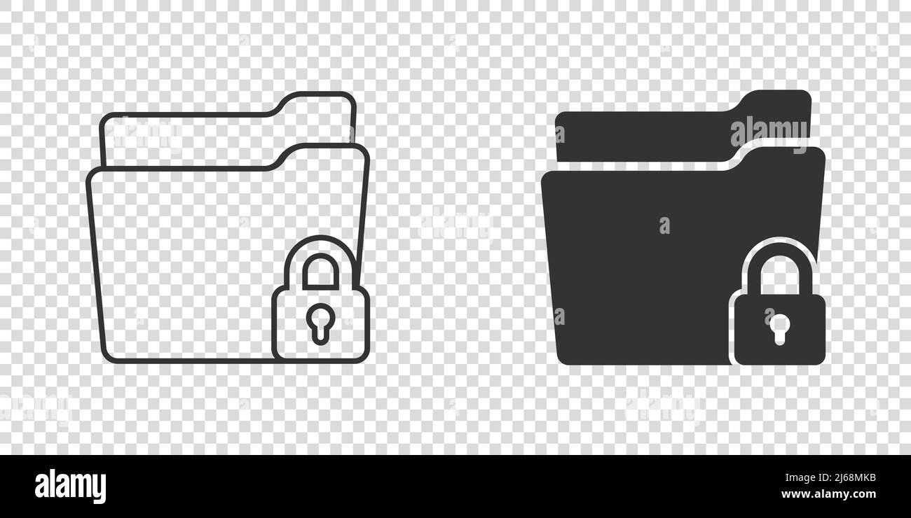 Files folder permission icon in flat style. Document access vector illustration on isolated ...