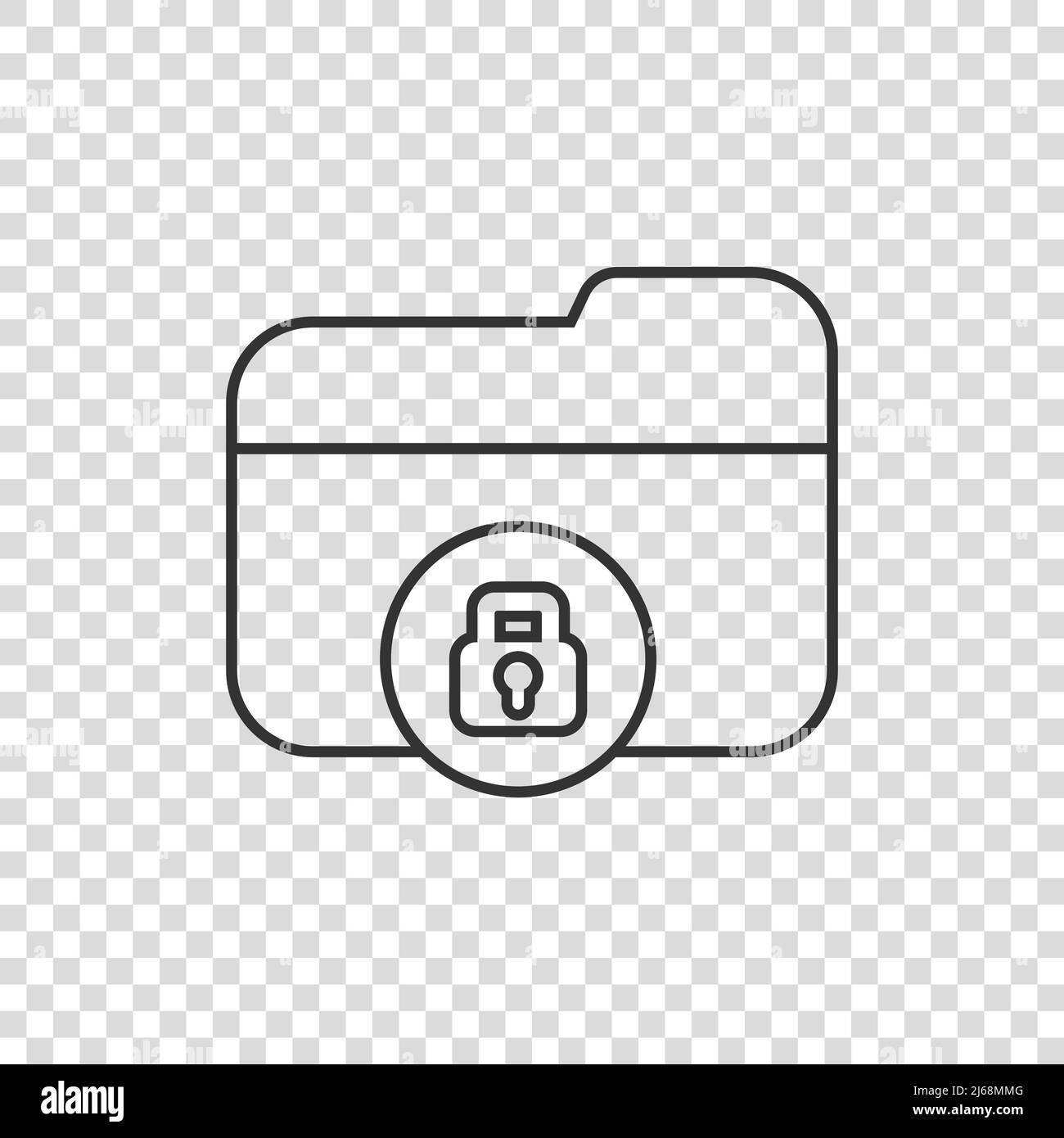 Files folder permission icon in flat style. Document access vector illustration on isolated ...