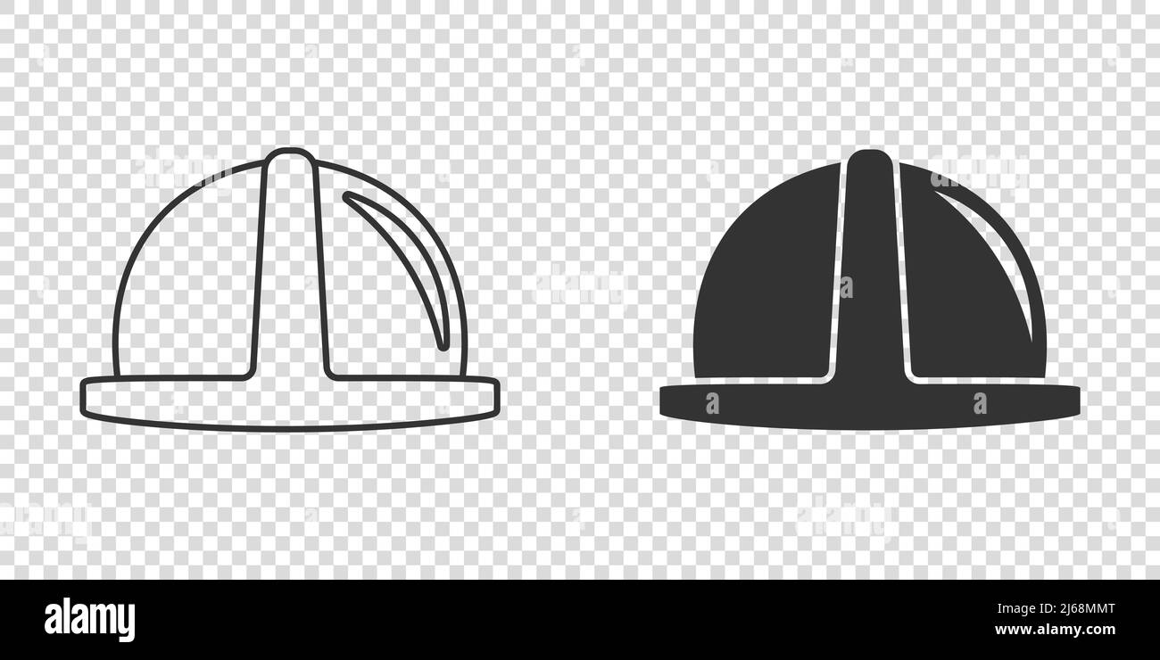 Construction helmet icon in flat style. Safety cap vector illustration ...