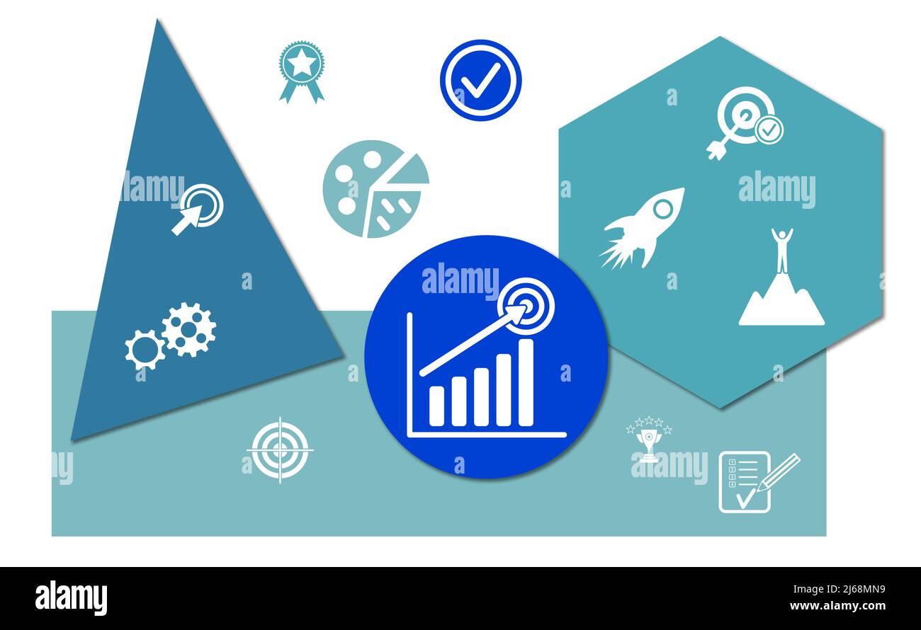 Concept of goals with icons on geometric shapes background Stock Photo ...
