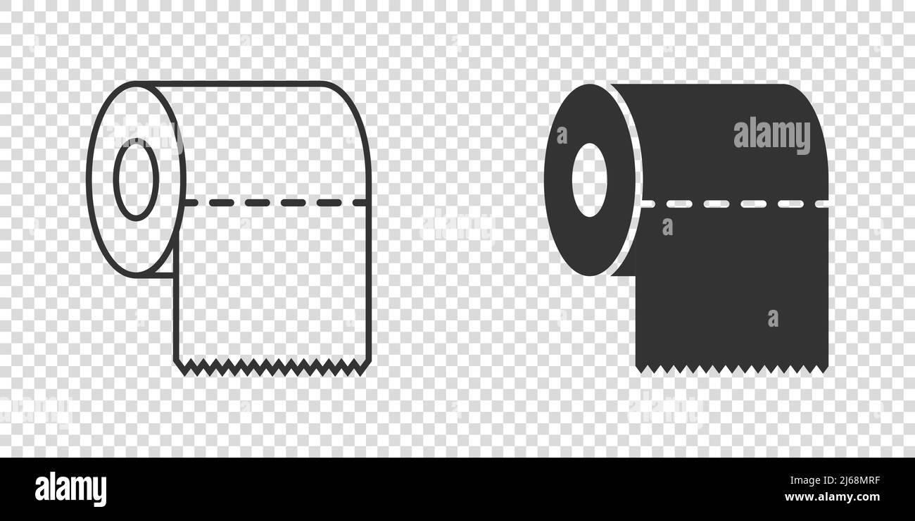 Toilet paper icon in flat style. Clean vector illustration on isolated ...