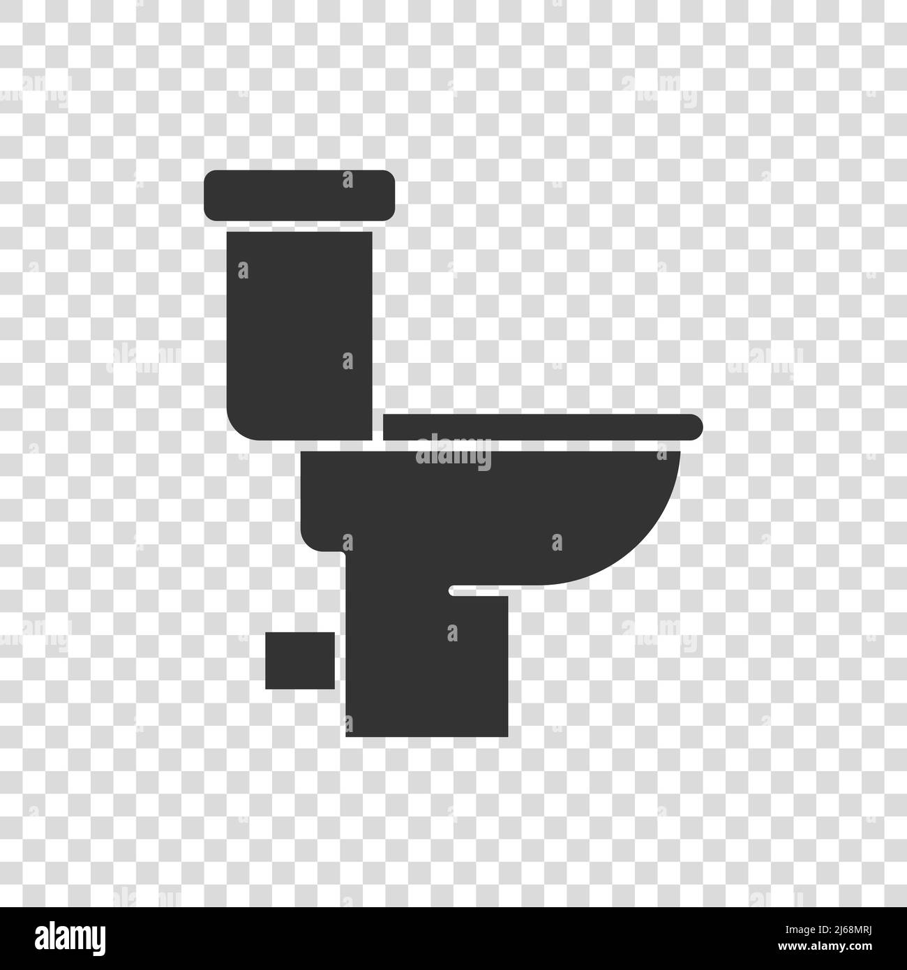 Toilet bowl icon in flat style. Hygiene vector illustration on isolated ...