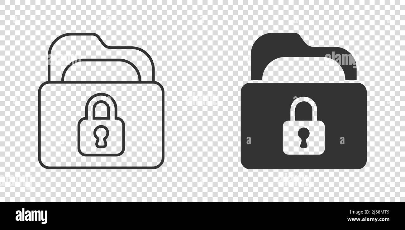 Files folder permission icon in flat style. Document access vector illustration on isolated ...