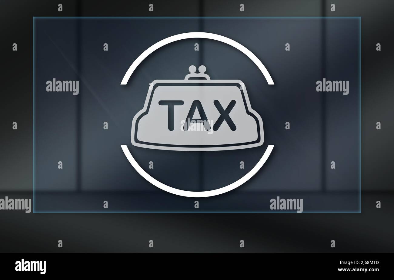 Tax concept on dark background Stock Photo - Alamy