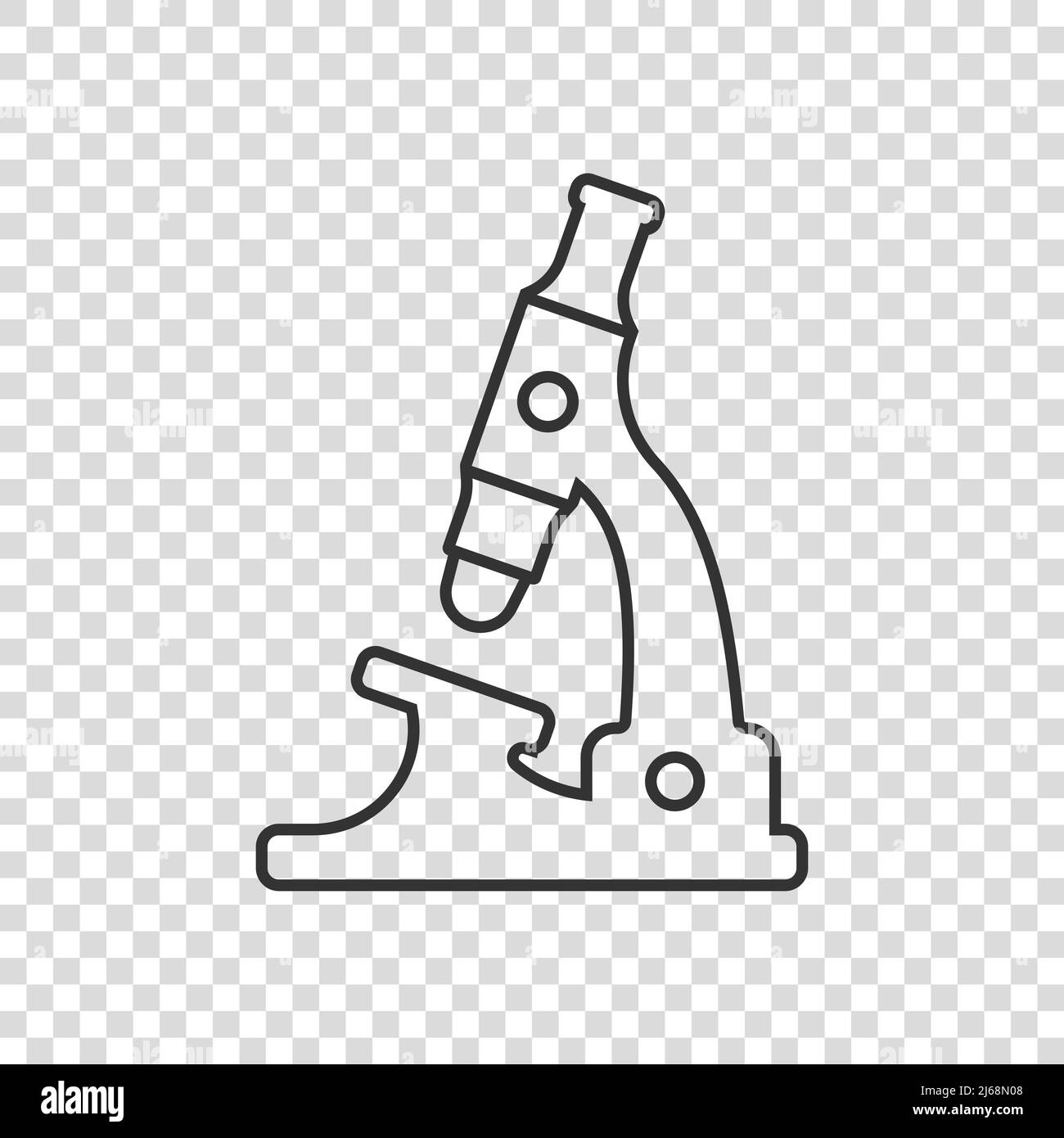 Microscope icon in flat style. Laboratory magnifier vector illustration ...