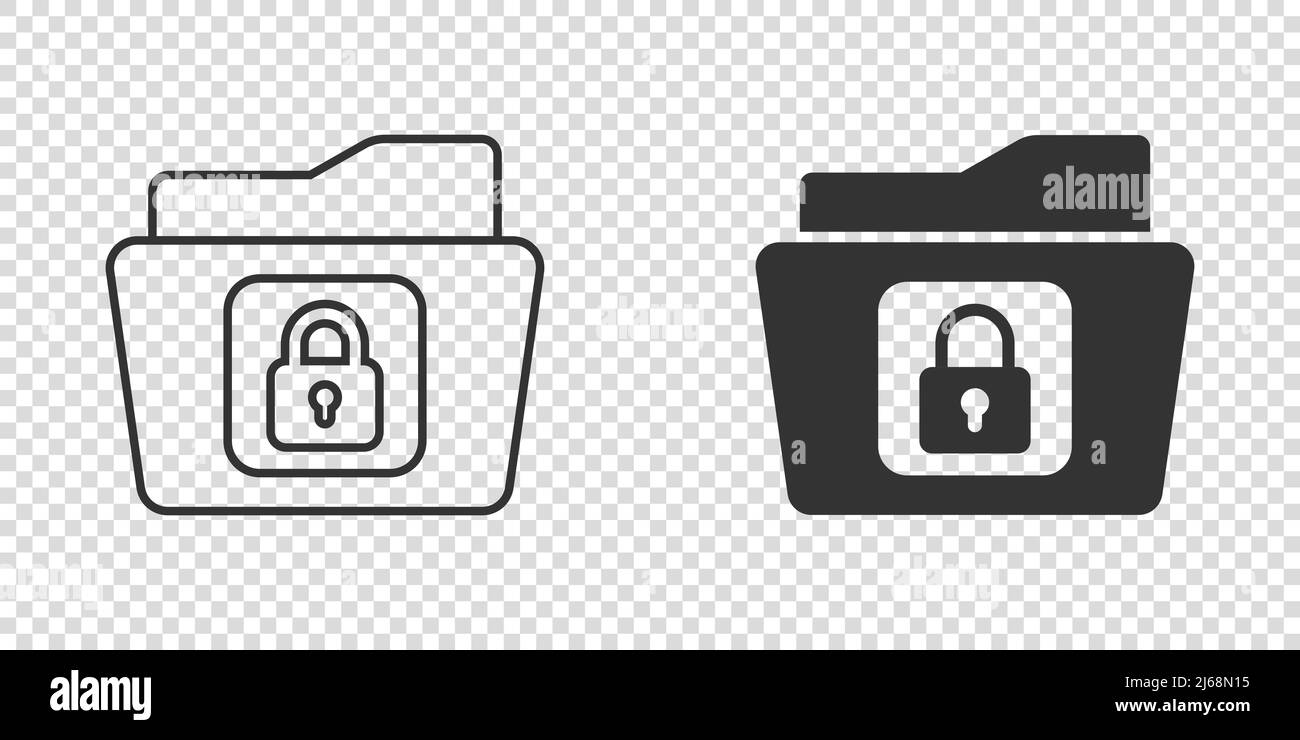 Files folder permission icon in flat style. Document access vector illustration on isolated ...