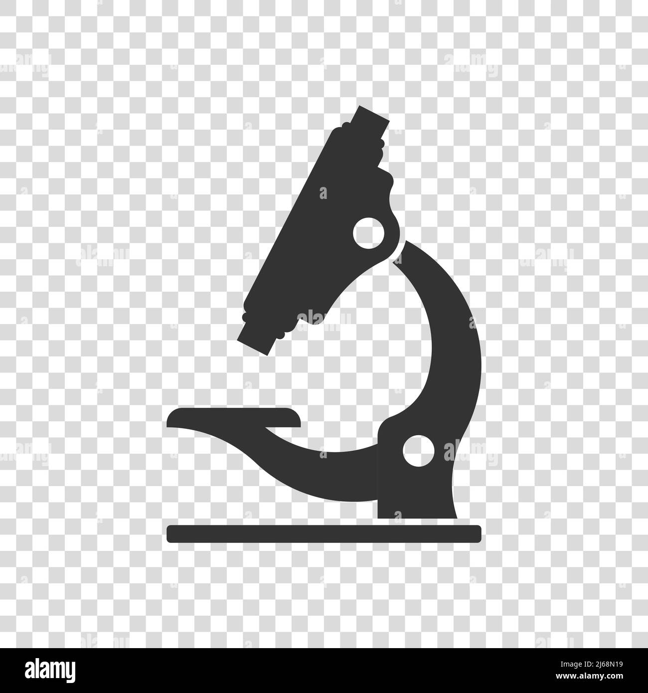 Microscope icon in flat style. Laboratory magnifier vector illustration ...
