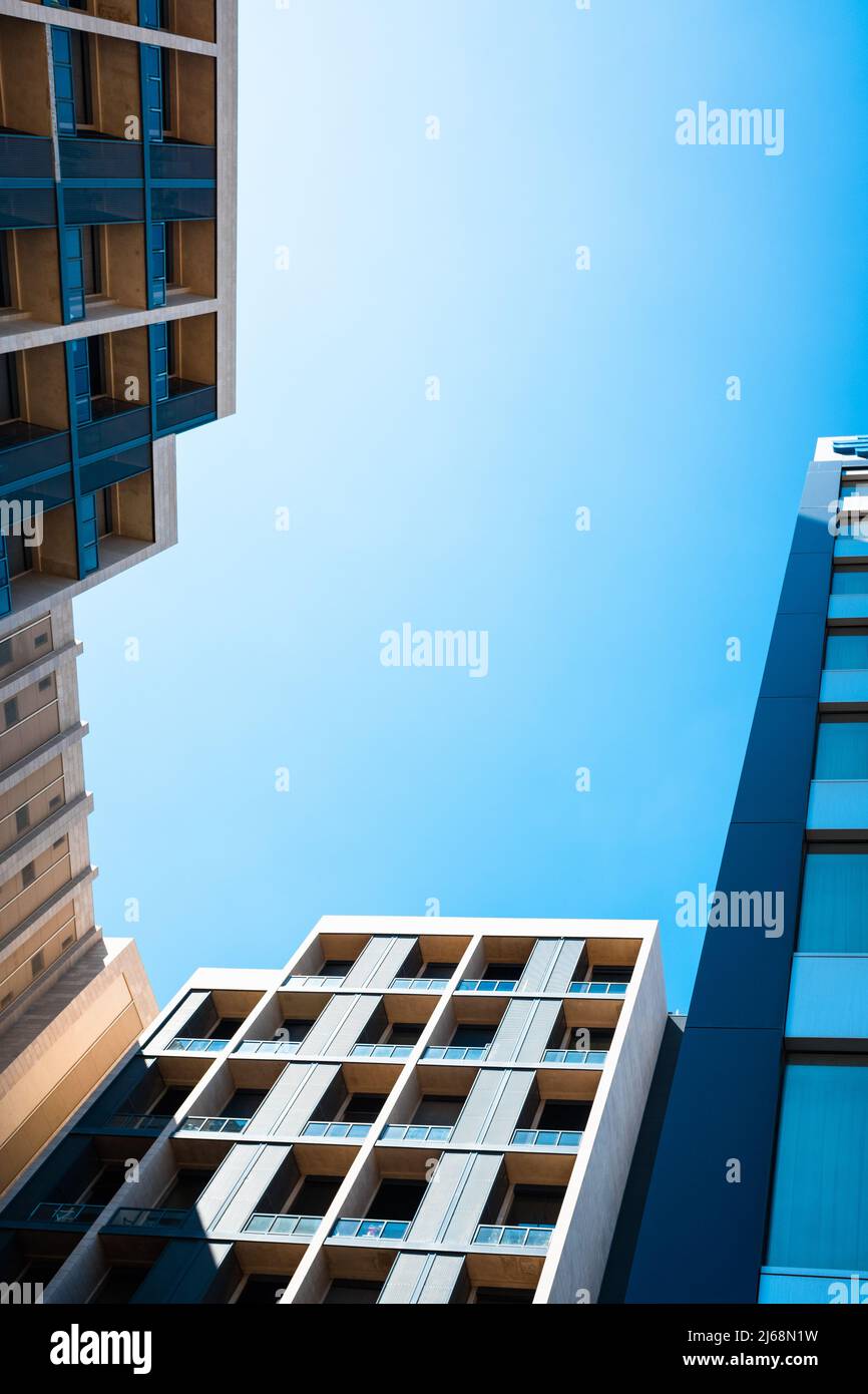 New residential buildings in a closed plaza open to the open air to ...