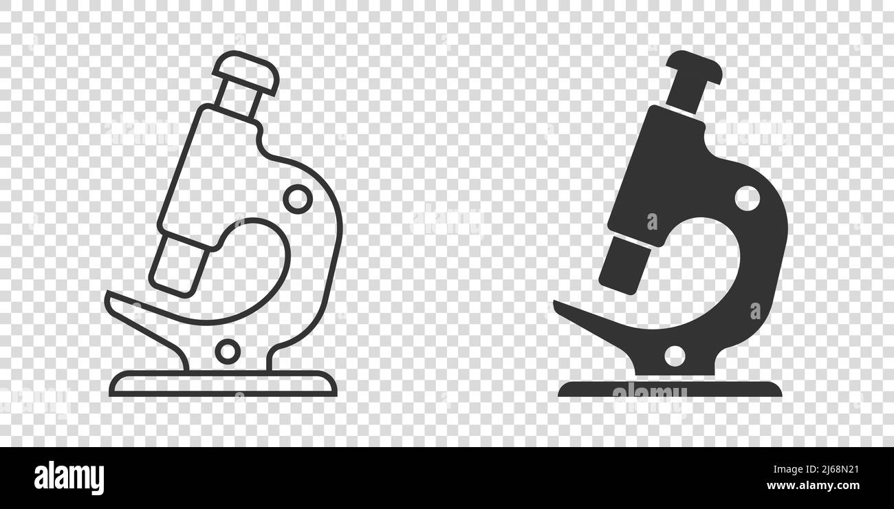 Microscope icon in flat style. Laboratory magnifier vector illustration ...