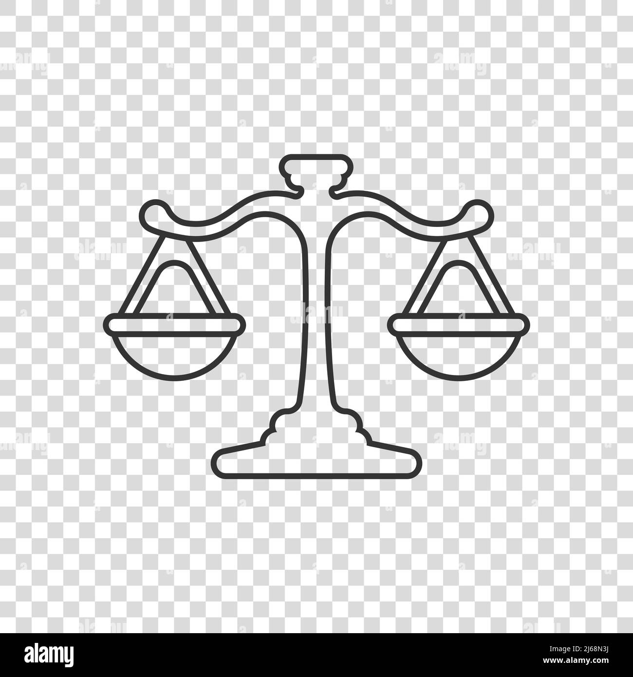 Scales icon in flat style. Libra vector illustration on isolated ...