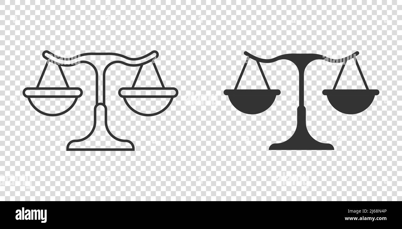 Scales icon in flat style. Libra vector illustration on isolated ...