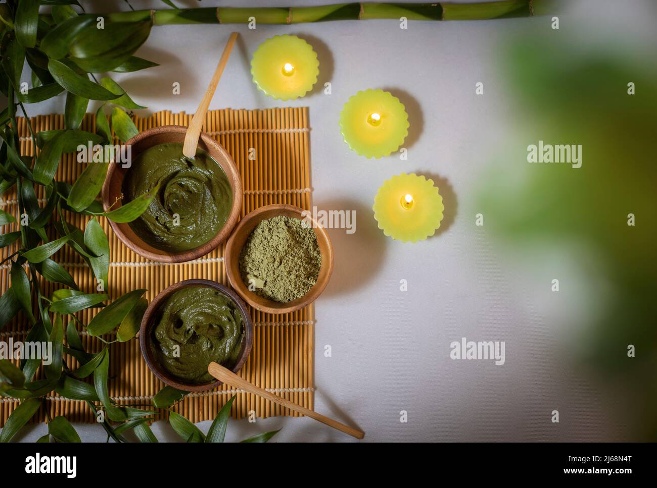 Organic face cream made out of matcha powder Stock Photo - Alamy