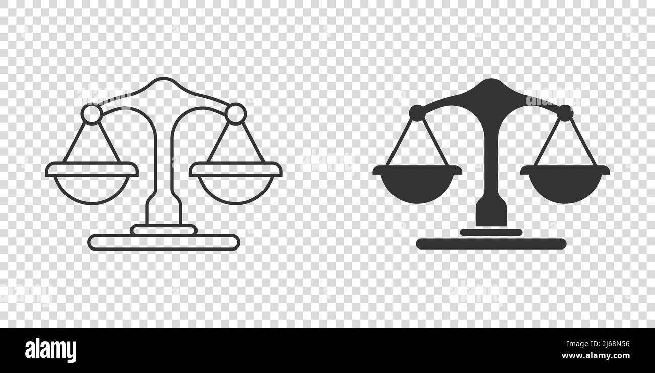 Scales icon in flat style. Libra vector illustration on isolated ...