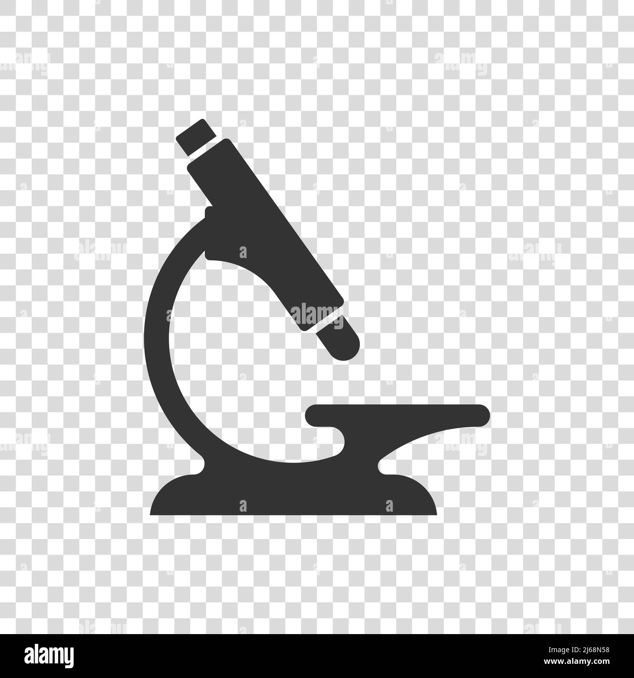 Microscope icon in flat style. Laboratory magnifier vector illustration ...