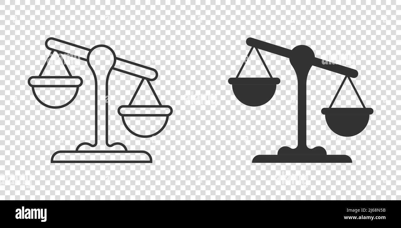 Scales icon in flat style. Libra vector illustration on isolated ...