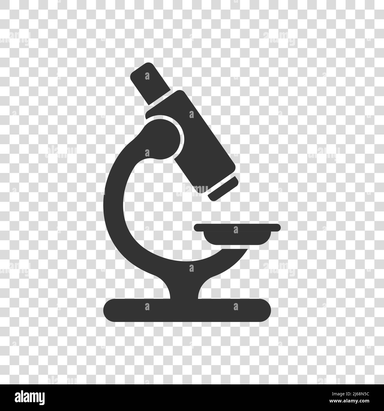 Microscope icon in flat style. Laboratory magnifier vector illustration ...
