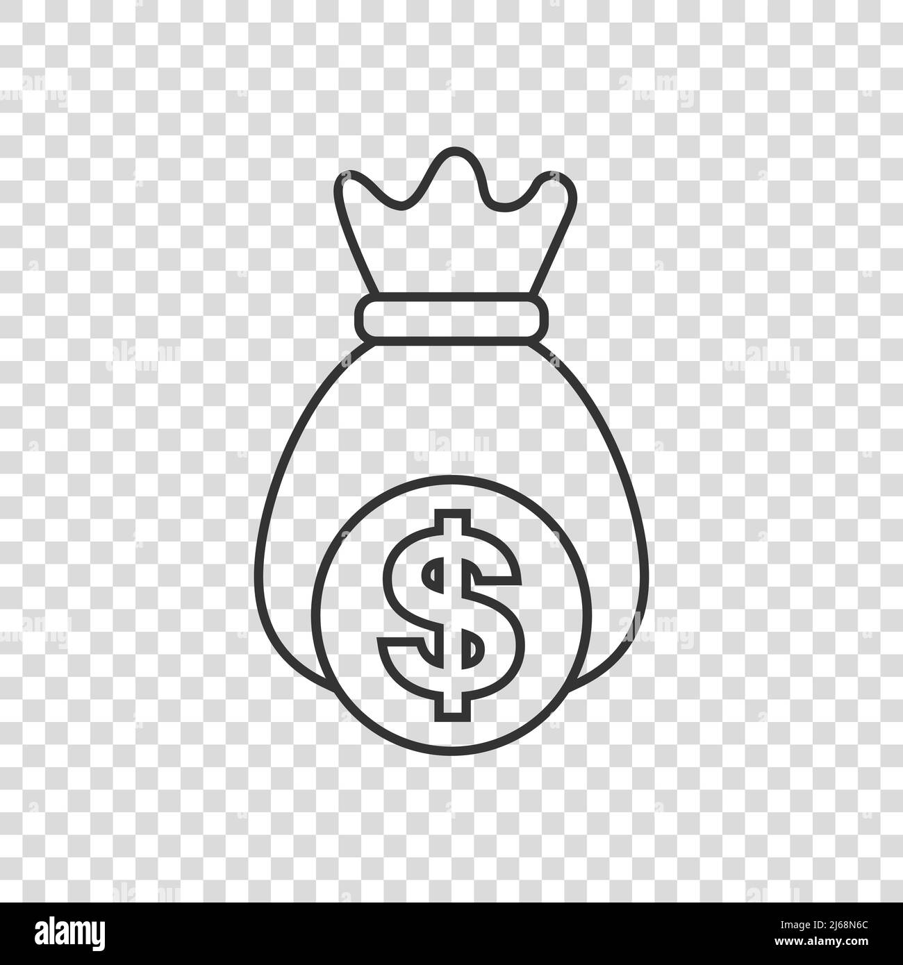 Money bag icon in flat style. Moneybag vector illustration on isolated ...