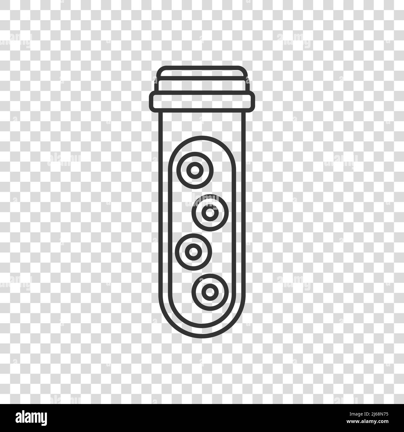 Blood test tube icon in flat style. Hematology vector illustration on ...