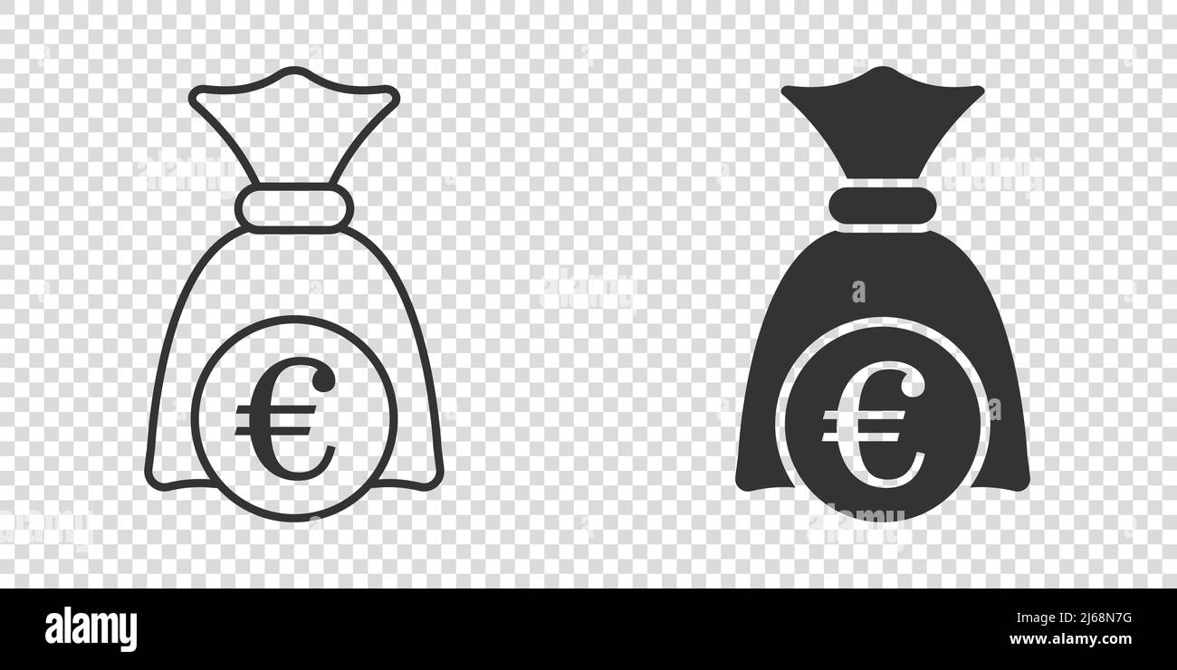 Money bag icon in flat style. Moneybag vector illustration on isolated ...