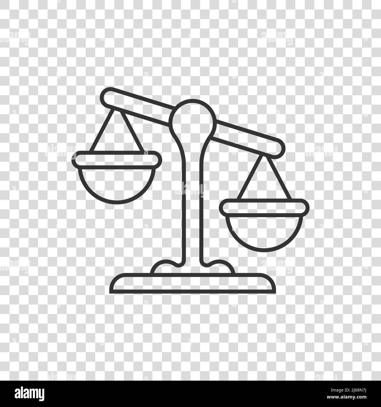 Scales icon in flat style. Libra vector illustration on isolated ...