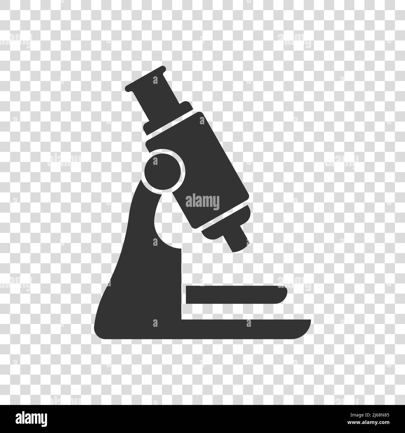 Microscope icon in flat style. Laboratory magnifier vector illustration ...