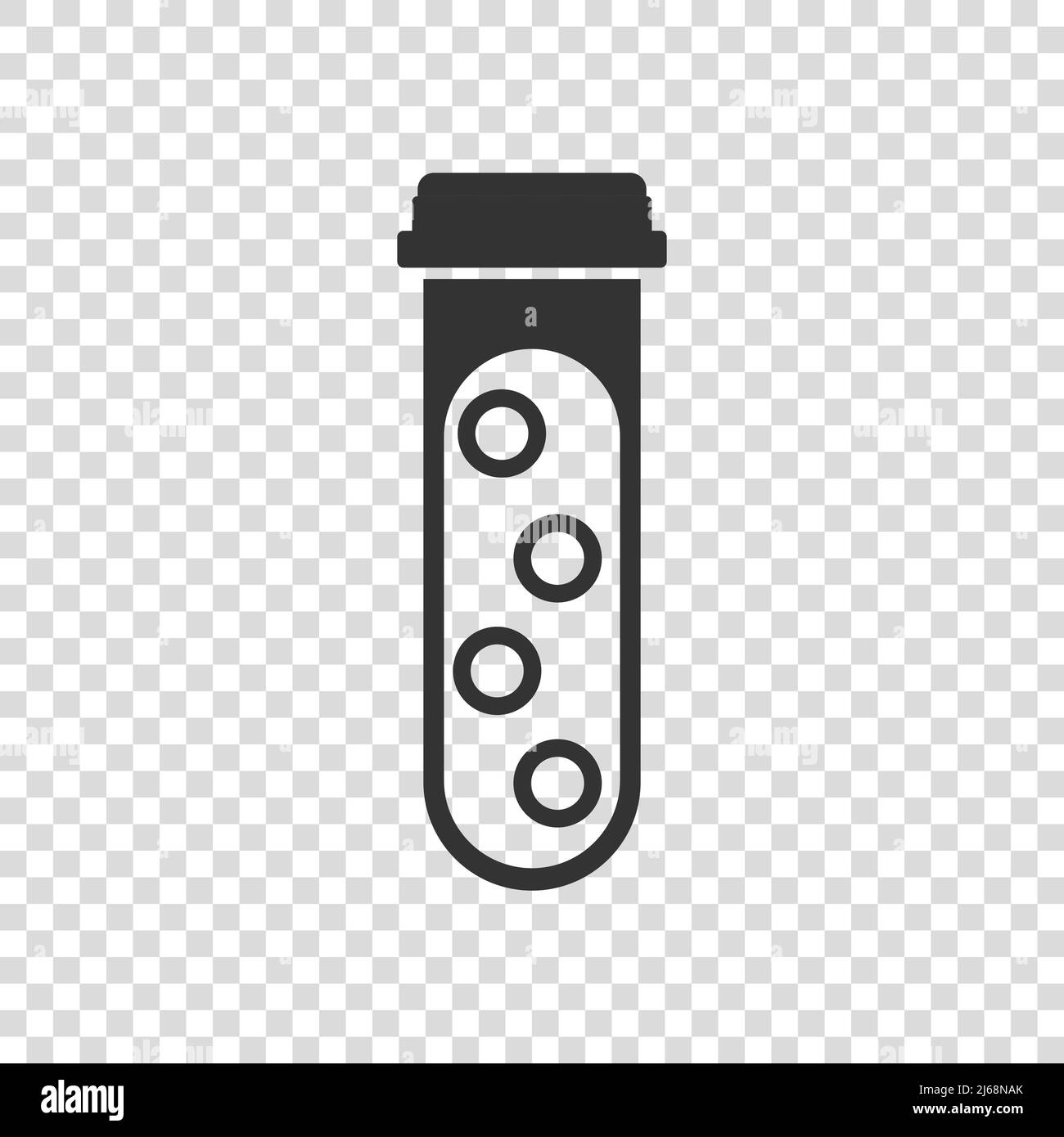 Blood test tube icon in flat style. Hematology vector illustration on ...
