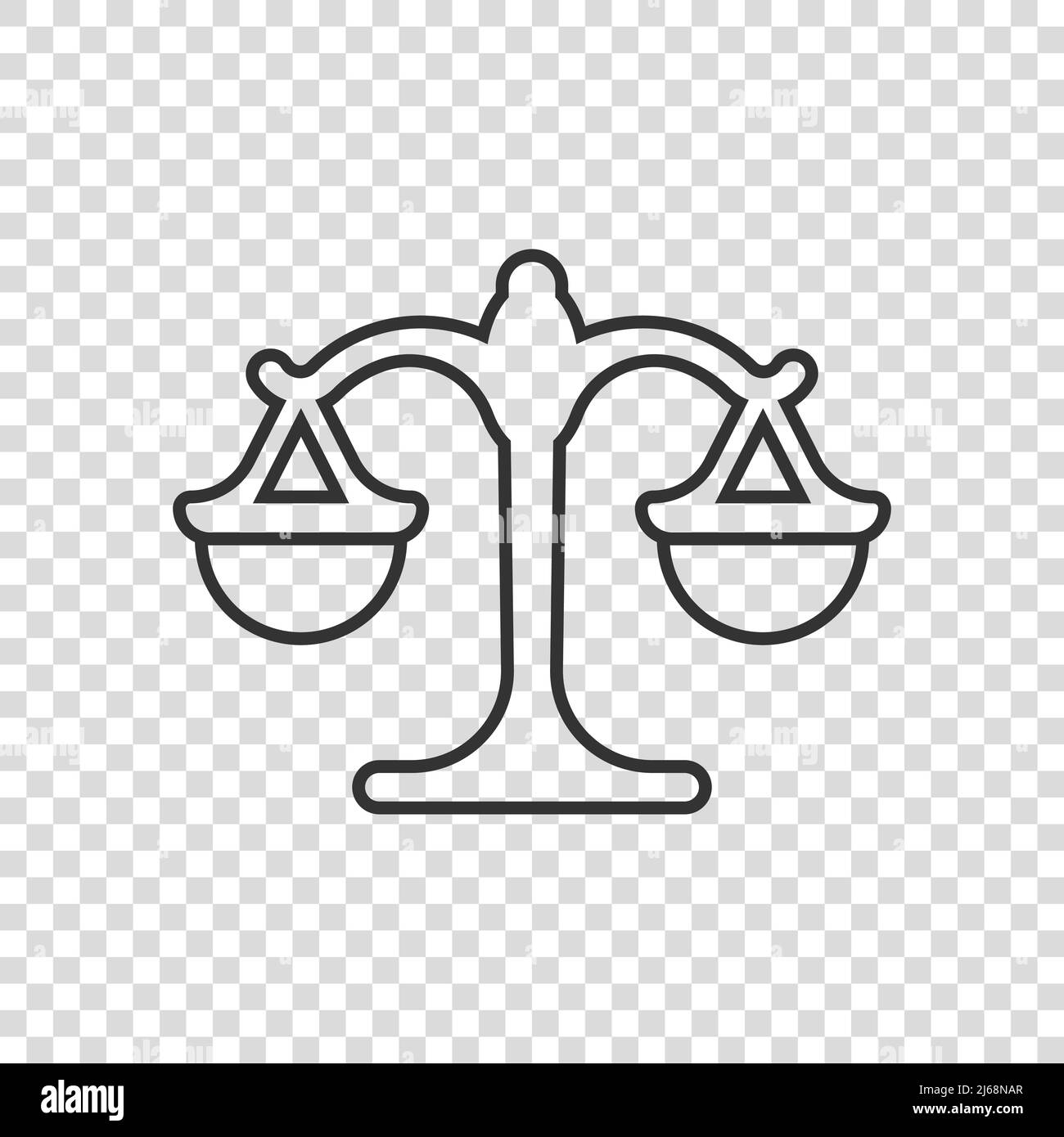 Scales icon in flat style. Libra vector illustration on isolated ...