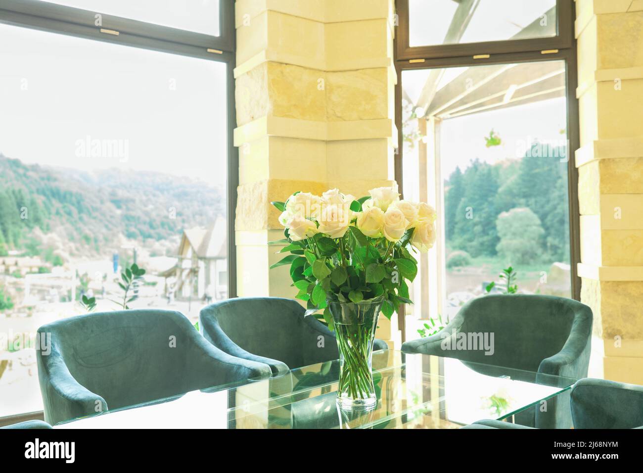 White flower on conference table hi-res stock photography and images ...