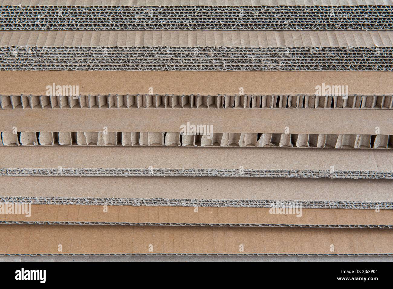 A stack of corrugated cardboard of various thicknesses Stock Photo - Alamy