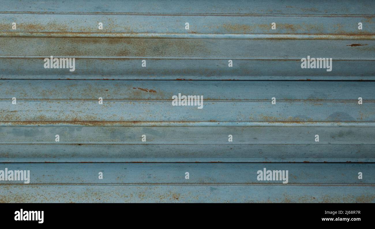 Blue corrugated iron fence hi-res stock photography and images - Alamy