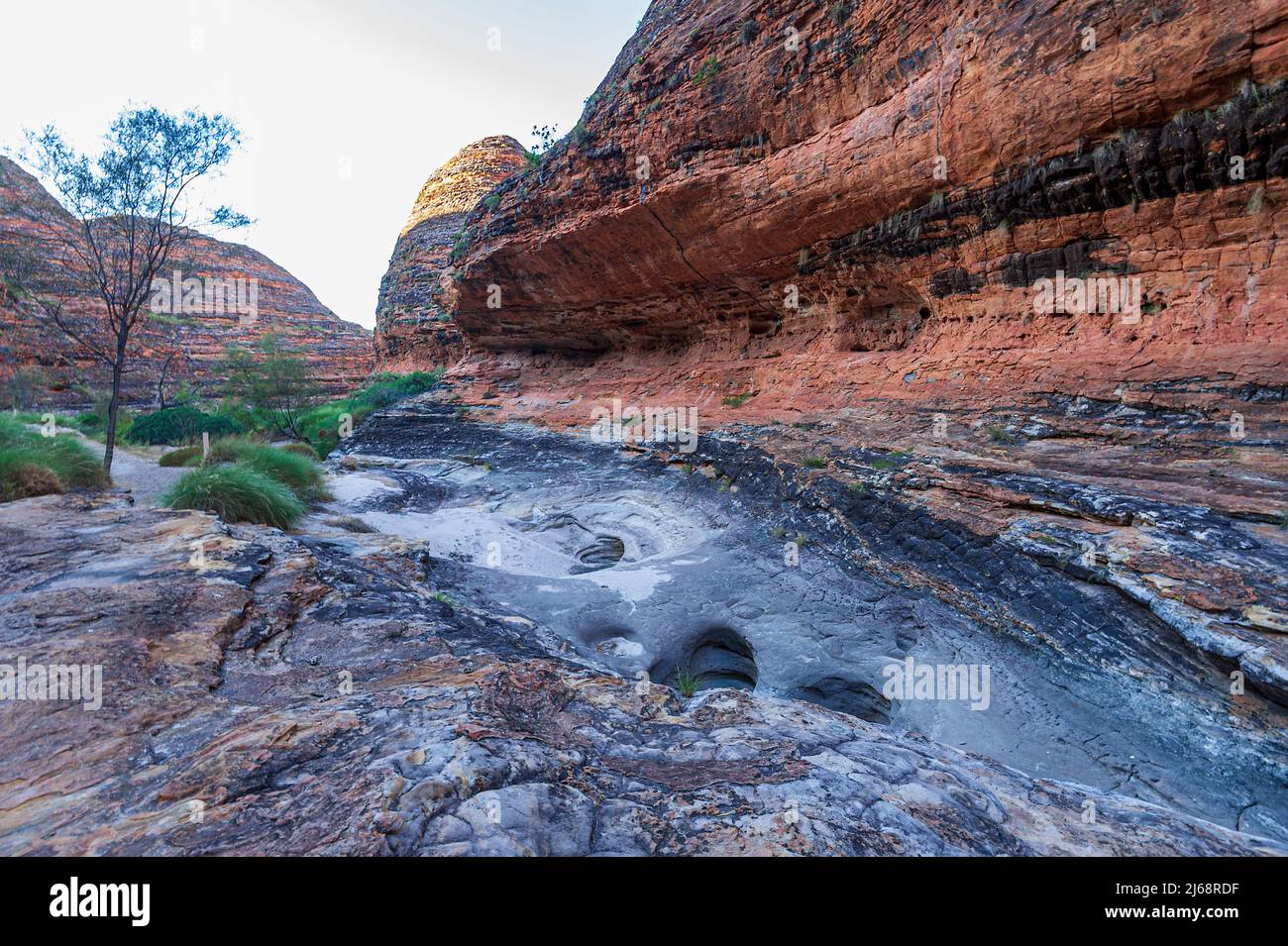 Eroded dry creekbed at Purnululu National Park or Bungle Bungles, a ...