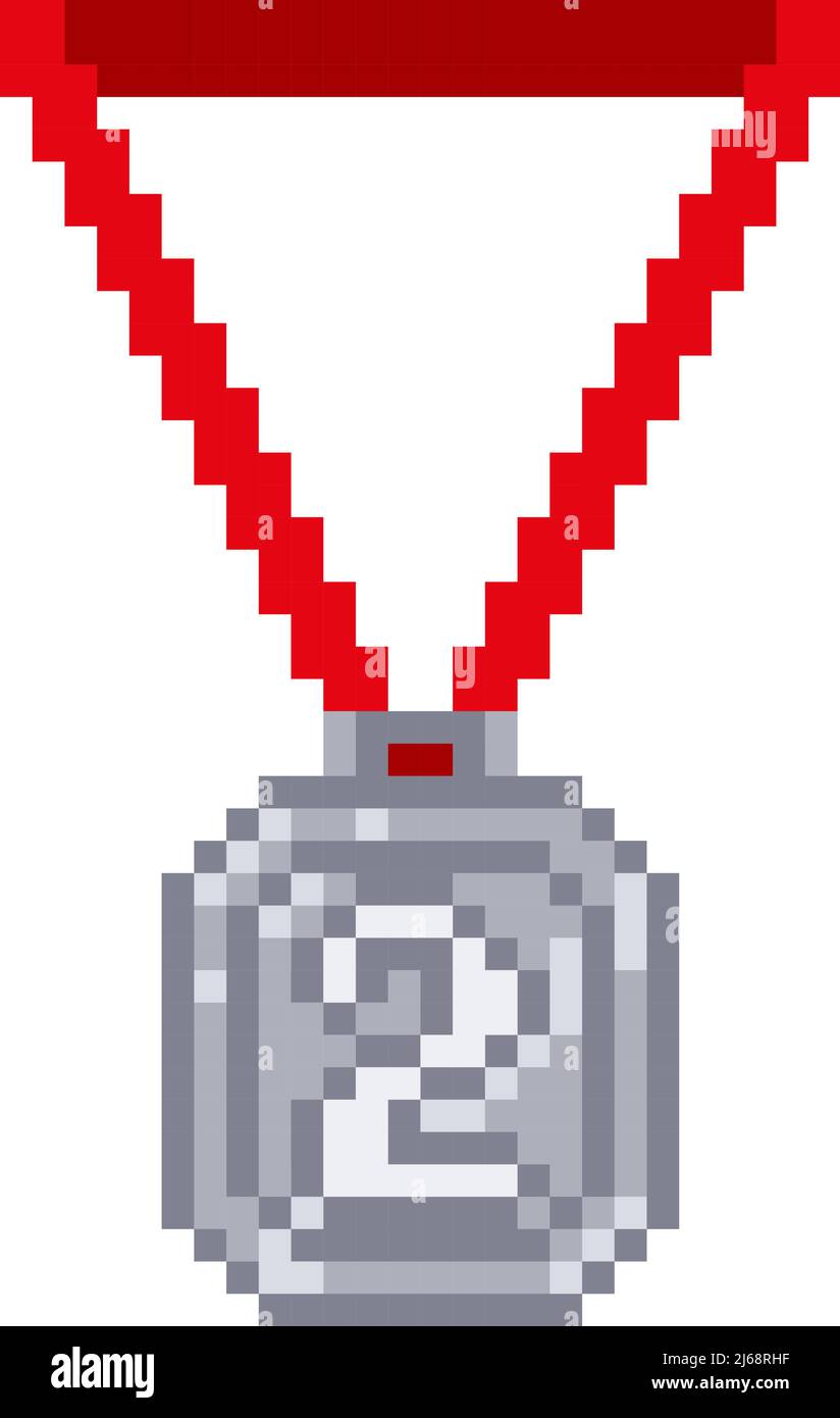 Silver medal red ribbon award for second place vector illustration ...