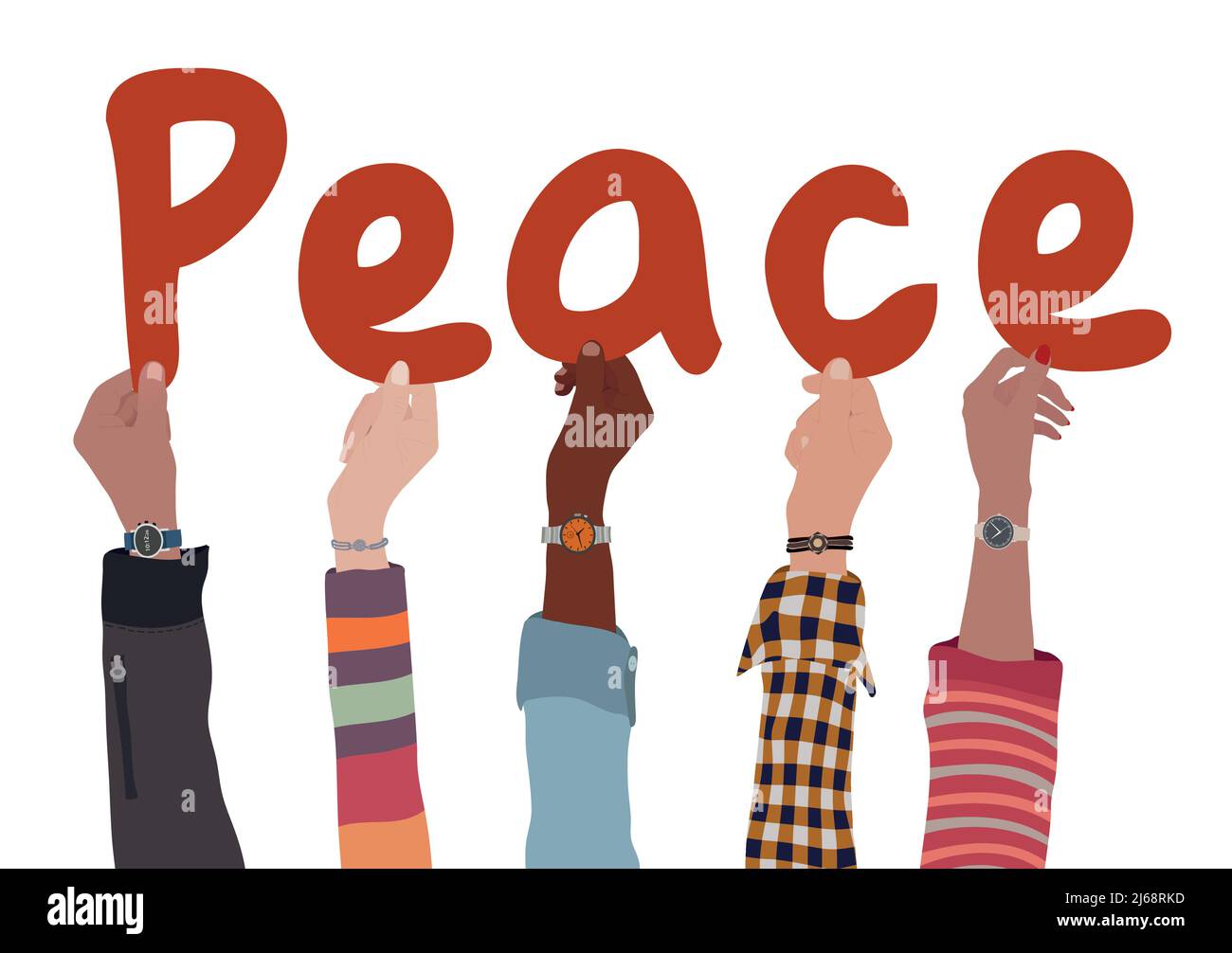 Group of people holding arms up Stock Vector Images - Alamy