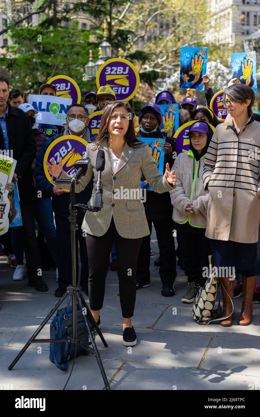 New York, USA. 28th Apr, 2022. New York State Senator Jessica Ramos ...